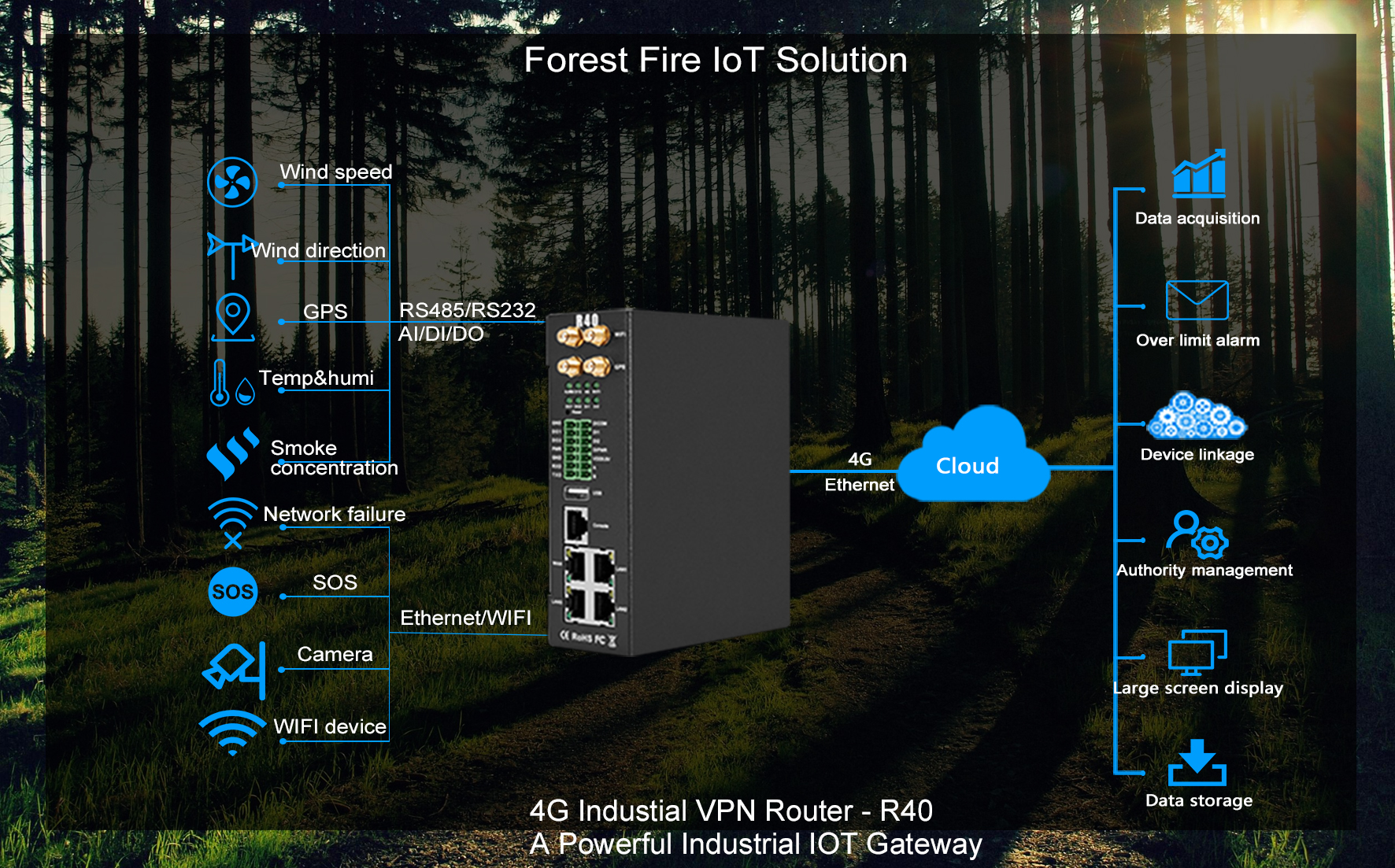 BLIIOT-Industrial Wireless Routers Used in Forest Fire Monitoring
