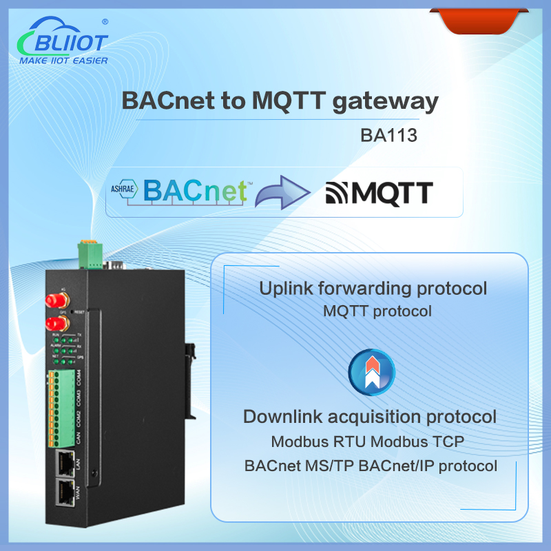 Bliiot Ba113 Bacnet Mstp Bacnetip To Mqtt Gateway