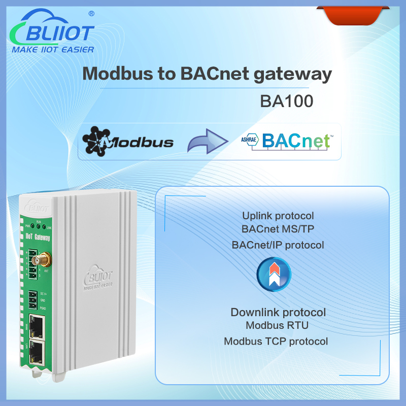 Modbus To Bacnetip Gateway Ba100 For Bas Buliding Automation System